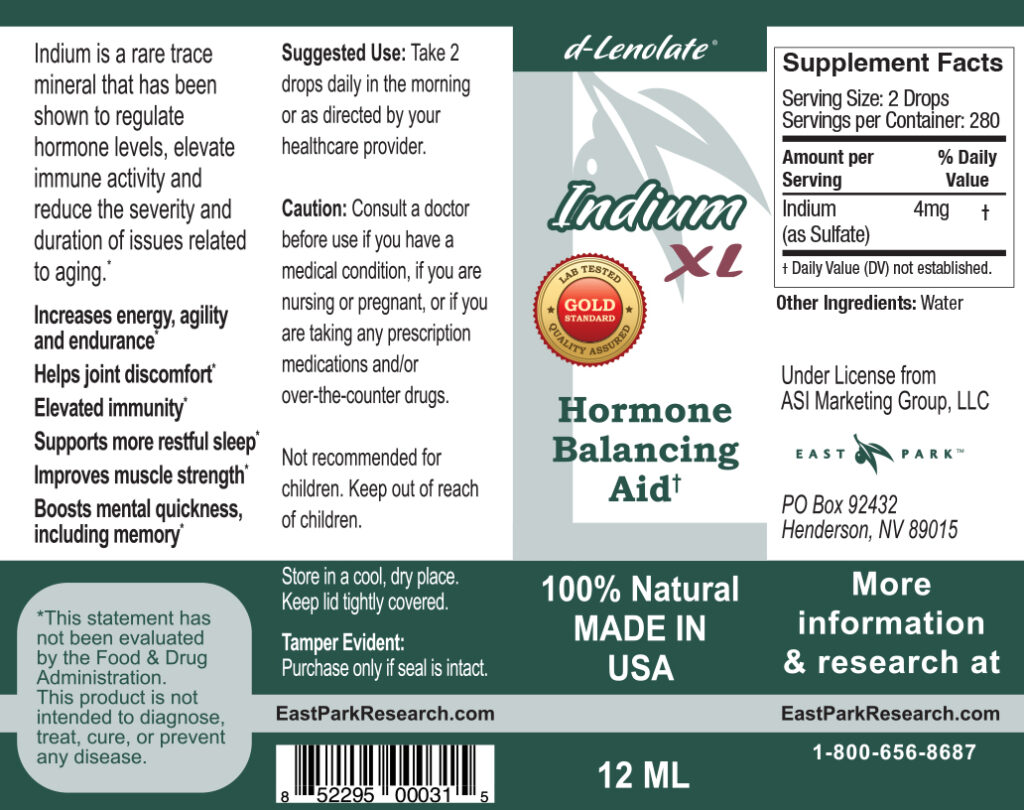 Indium XL 12ml Anti-Ageing Hormone Balancing Aid - Olive Leaf